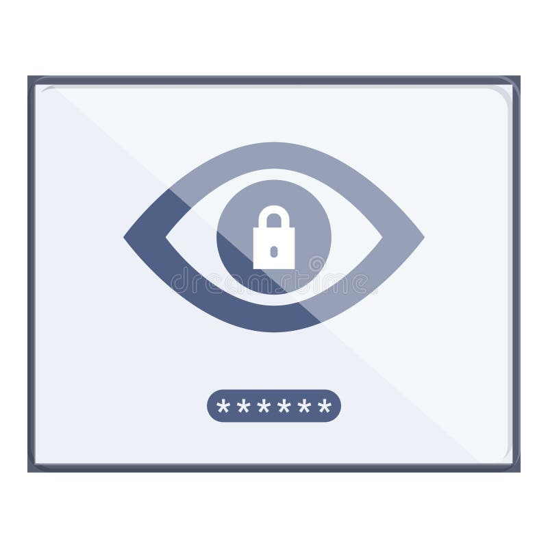Online Privacy Control Icon Cartoon Vector. Shield Cyber Stock Vector ...