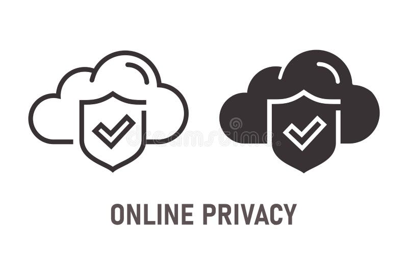 Online Privacy Icon on White Background. Vector Illustration. Stock ...