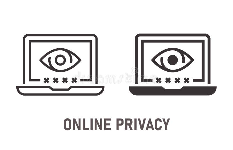 Online Privacy Icon on White Background. Vector Illustration. Stock ...