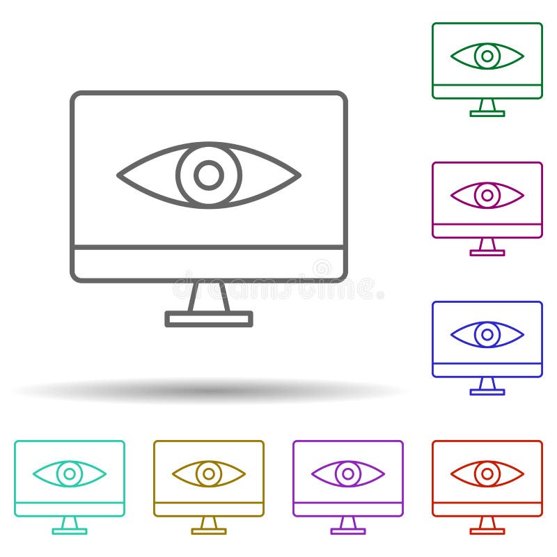 Online Privacy Multi Color Icon. Simple Thin Line, Outline Vector of ...