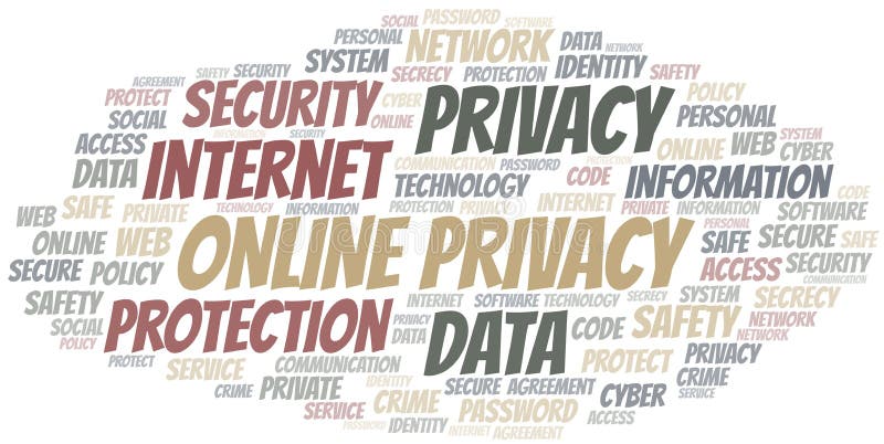 Online Privacy Vector Word Cloud, Made with Text only. Stock Vector ...