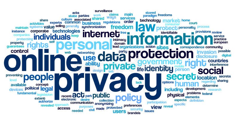 Online Privacy in Word Tag Cloud Stock Illustration - Illustration of ...