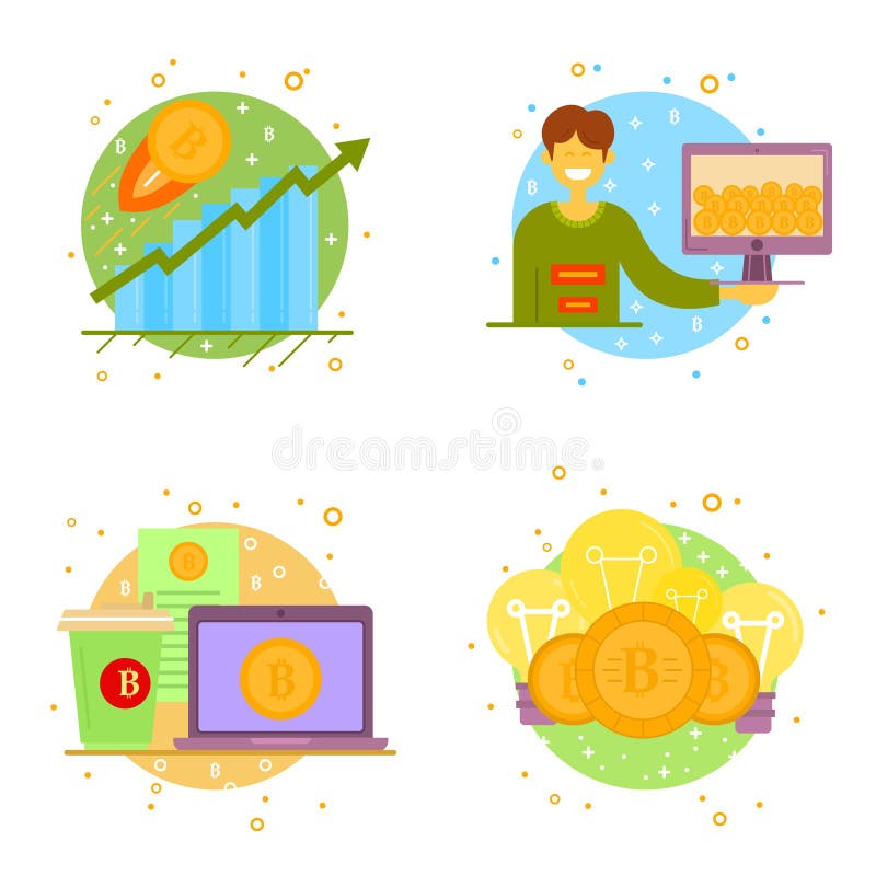 Online Processes Crypto Currency Milestones Stock Vector - Illustration ...