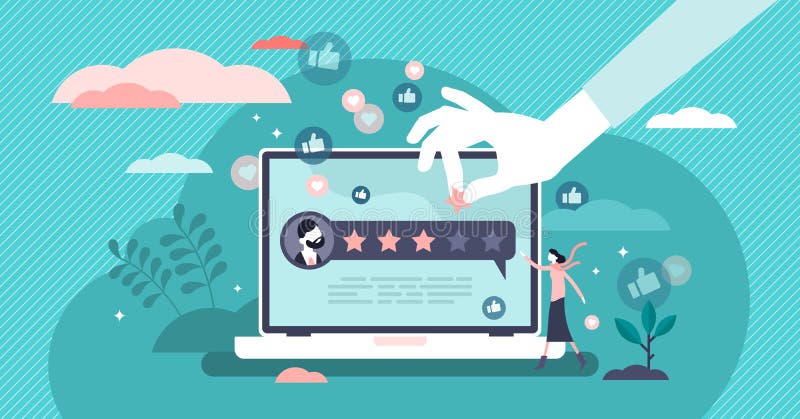 Online Product Review Vector Illustration, Flat Feedback Rate Concept ...