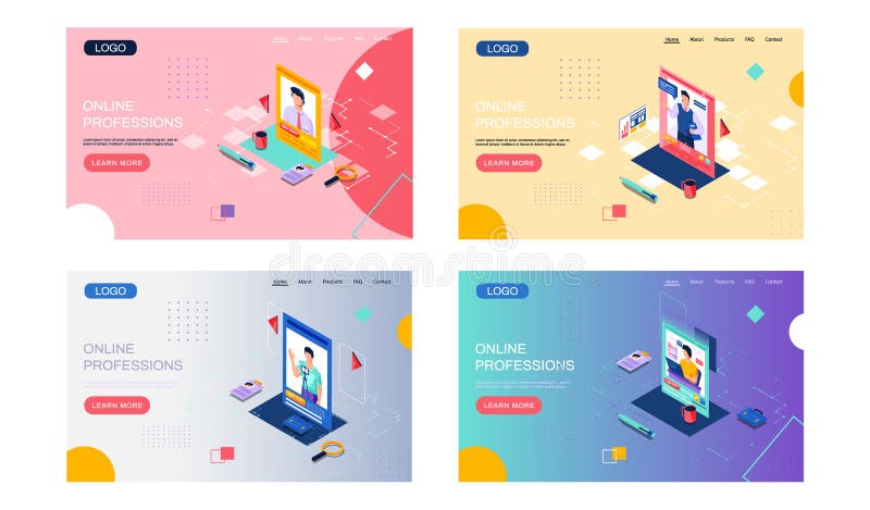 Recruitment App Interface Template. Stock Vector - Illustration of ...