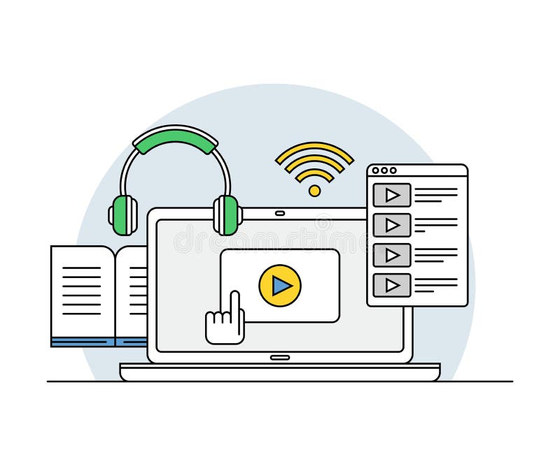 Online Profession with Learning Platform and Computer Interface Display ...