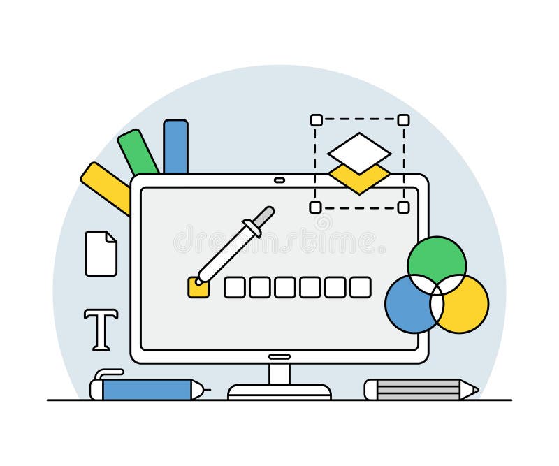 Online Profession with Learning Platform and Computer Interface Display ...