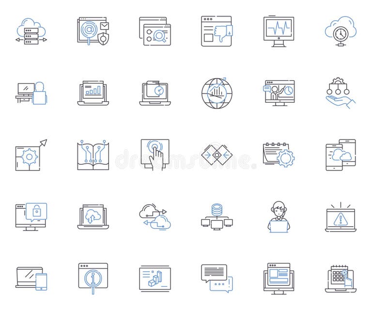 Online Programming Line Icons Collection. Coding, Web Development ...