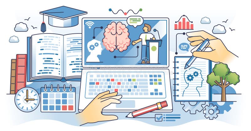 Online Psychology Classes for Psychologist Studies Outline Hands Concept Stock Vector ...