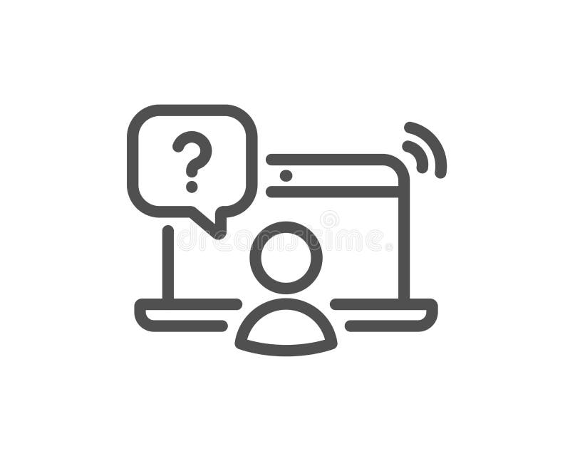 Online Question Line Icon. Ask Help Sign. Vector Stock Vector ...