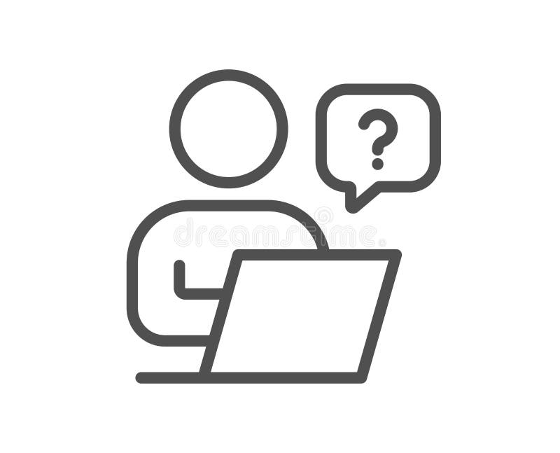 Online Question Line Icon. Ask Help Sign. Vector Stock Vector ...