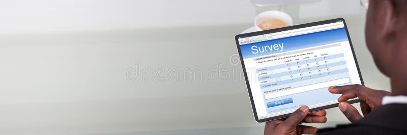 Online Questionnaire Survey Form Fill Stock Photo - Image of form ...
