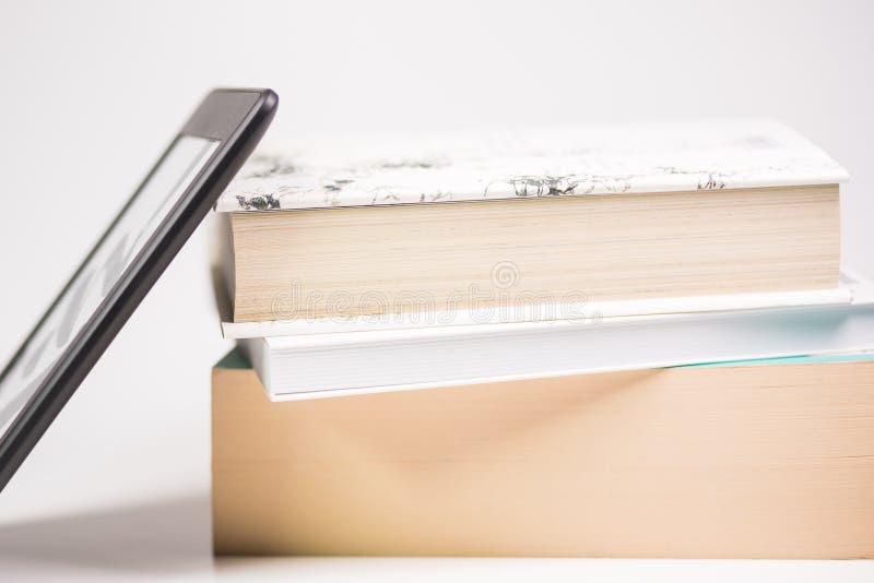 Online Reading of Books. a Reader for Books Stock Image - Image of ...