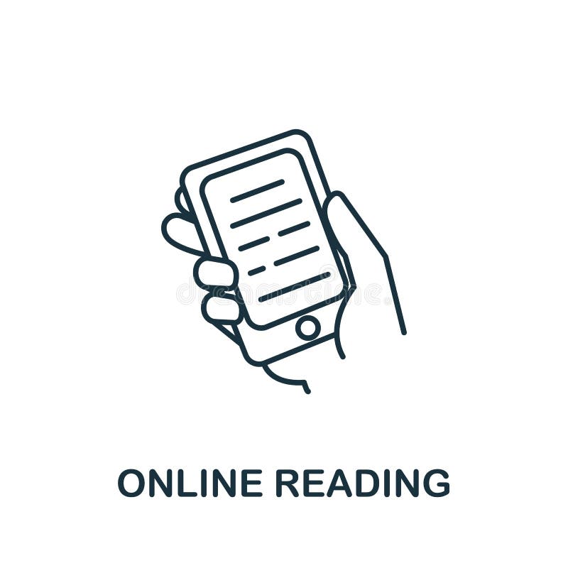 Online Reading Icon from Education Collection. Simple Line Online ...