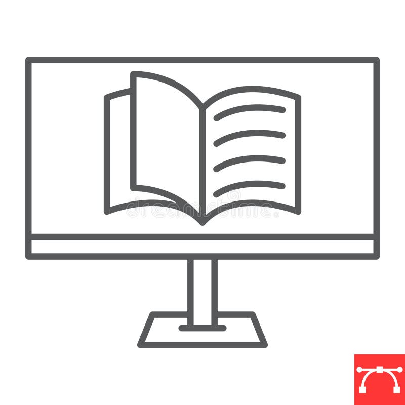 Online reading line icon stock vector. Illustration of reading - 314762836