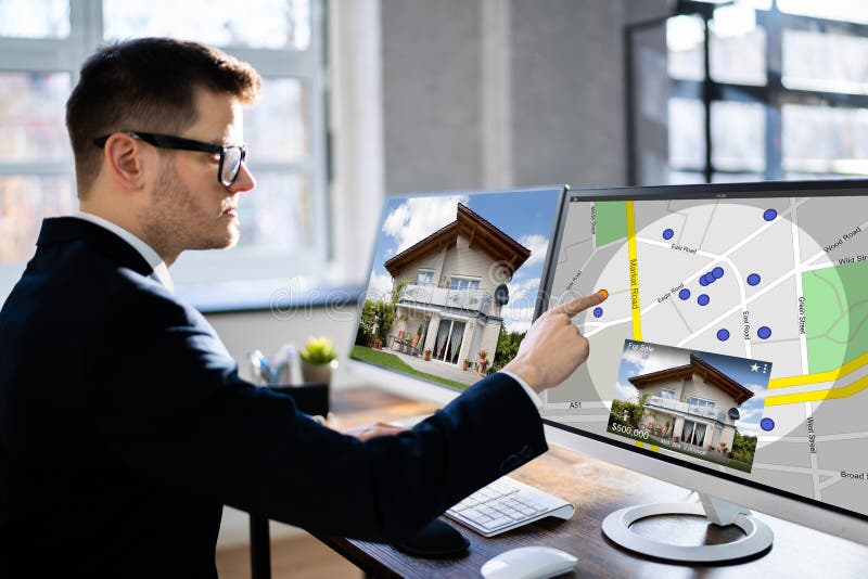 Online Real Estate Property Search Stock Image - Image of multiple ...