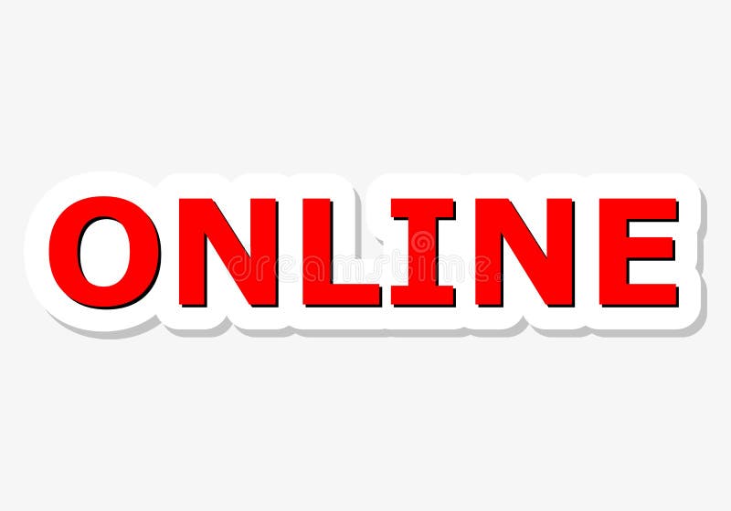 Online Red Sign stock vector. Illustration of fast, sign - 81699629