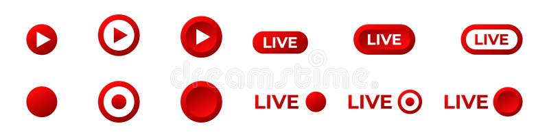 Online Red Video Icon. Live Stream Logo. Stock Vector - Illustration of ...