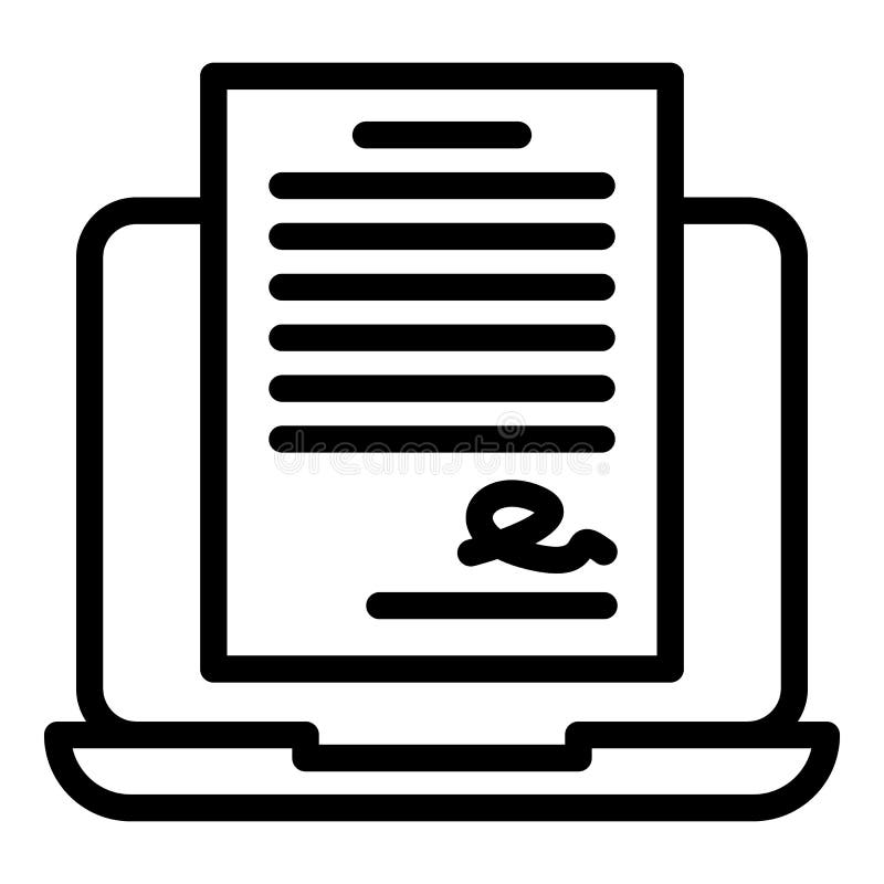 Online Register Document Icon Outline Vector. Web User Stock Vector ...