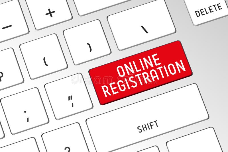 Online Registration - 3D Computer Keyboard Stock Illustration ...