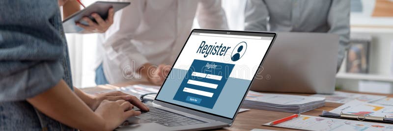 Online Registration Form for Brisk Form Filling Stock Image - Image of ...