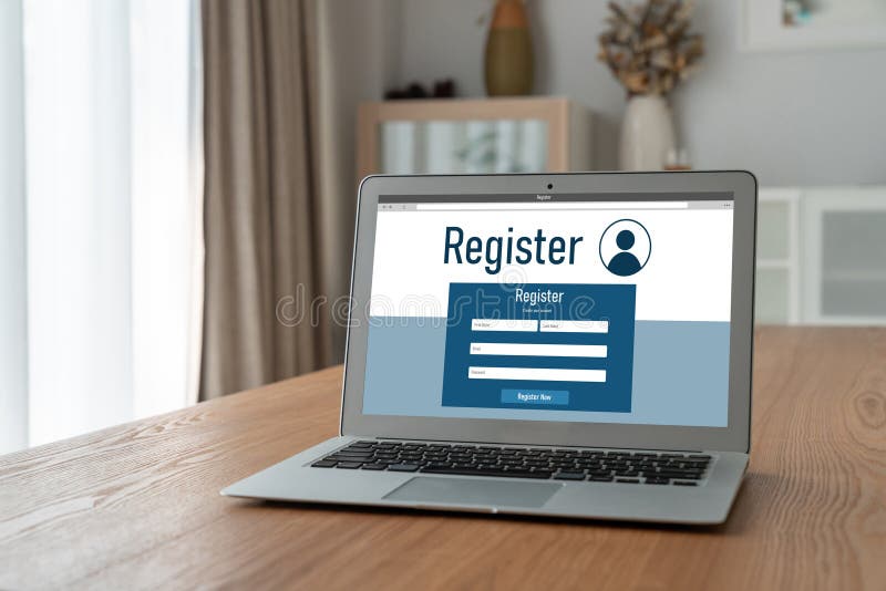 Online Registration Form for Modish Form Filling Stock Image - Image of ...