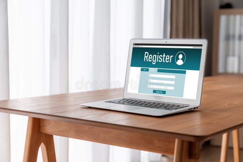 Online Registration Form for Modish Form Filling Stock Image - Image of ...