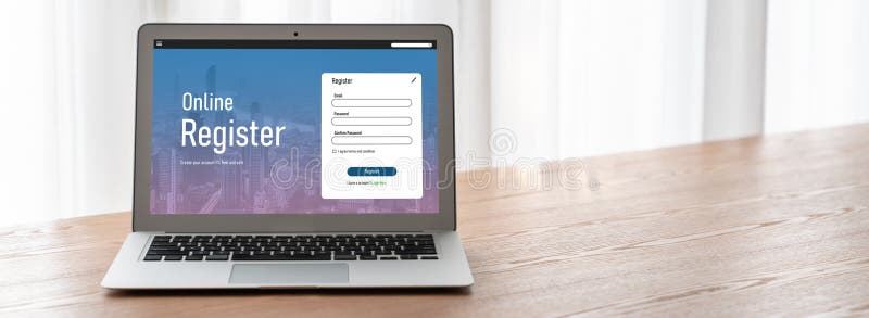Online Registration Form for Modish Form Filling Stock Image - Image of ...