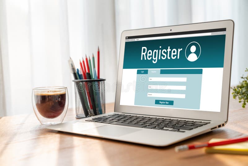 Online Registration Form for Modish Form Filling Stock Illustration ...