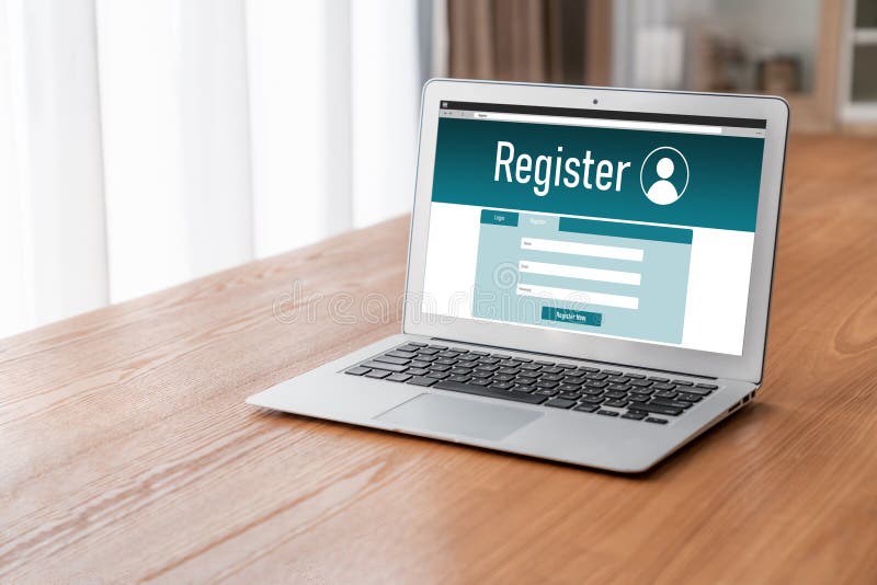 Online Registration Form for Modish Form Filling Stock Photo - Image of ...