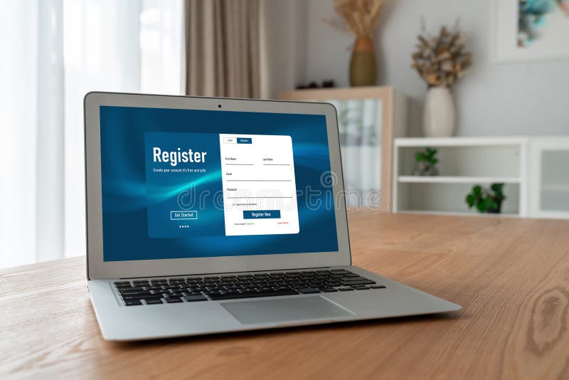 Online Registration Form for Modish Form Filling Stock Photo - Image of ...