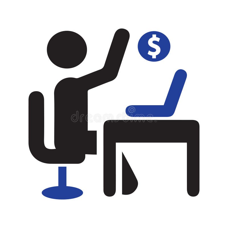 Online Remote Business Icon Stock Vector - Illustration of work ...