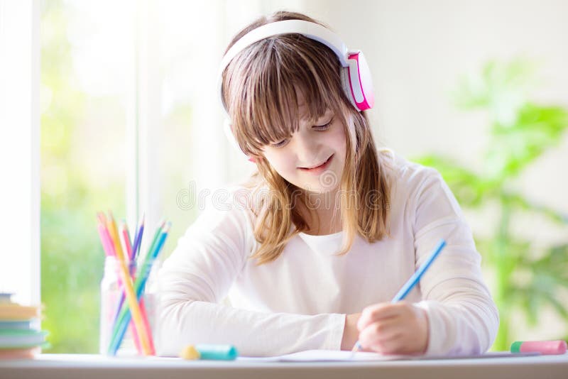 Online Remote Learning. School Kids with Computer Stock Image - Image ...