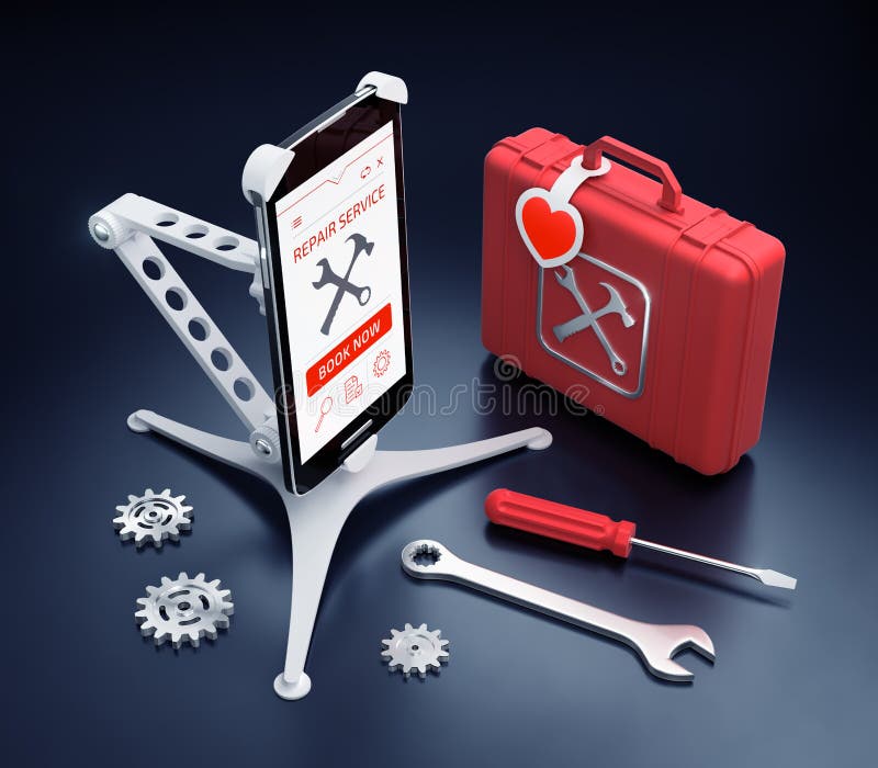 Online Repair Service stock illustration. Illustration of fixing ...