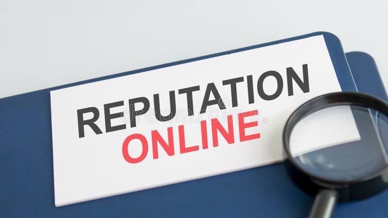 Online Reputation Word on Paper and Magnifying Lens Stock Image - Image ...