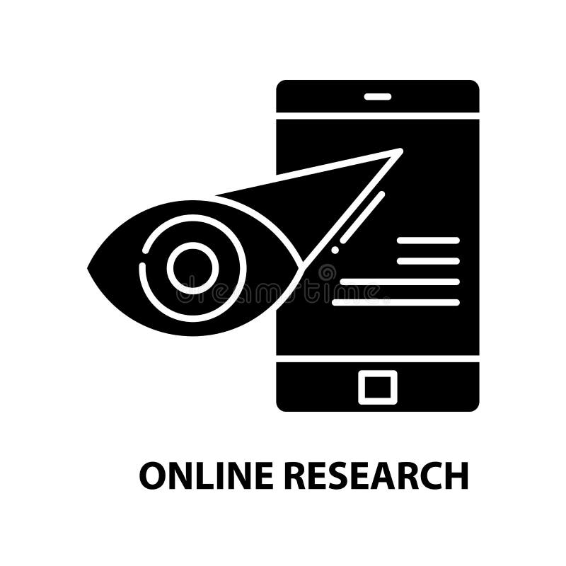 Online Research Icon, Black Vector Sign with Editable Strokes, Concept ...