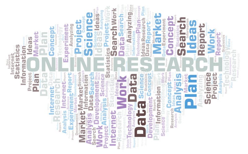 Online Research Word Cloud. Stock Illustration - Illustration of font ...