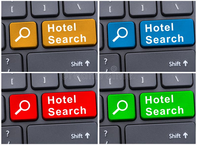 Online Reservation with Hotel Search Button Stock Image - Image of ...
