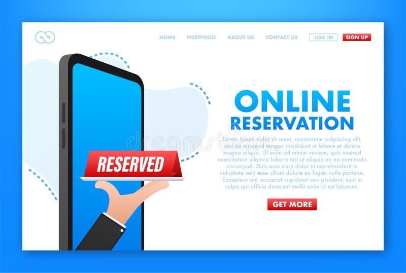 Online Reservation Table in Restaurant. Isometric Vector Stock Vector ...