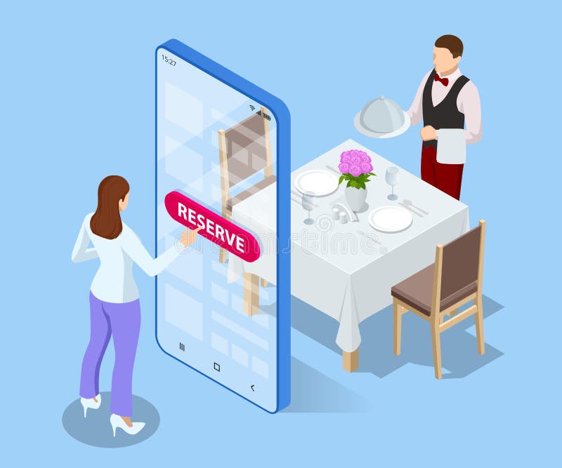 Online Reserved Table in Restaurant. Concept Reserved in Cafe ... Online Reserved Table in Restaurant. Concept Reserved in Cafe ...
