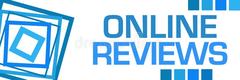 Online Reviews Blue Borders Left Stock Illustration - Illustration of ...