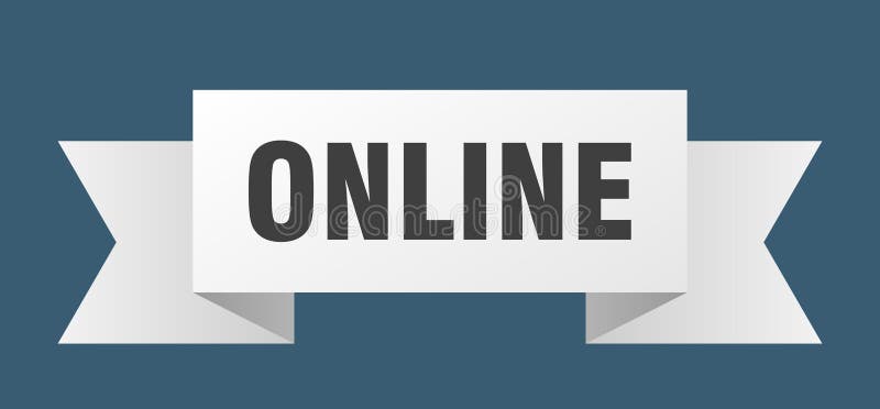 Online ribbon. stock vector. Illustration of flyer, paper - 191266816