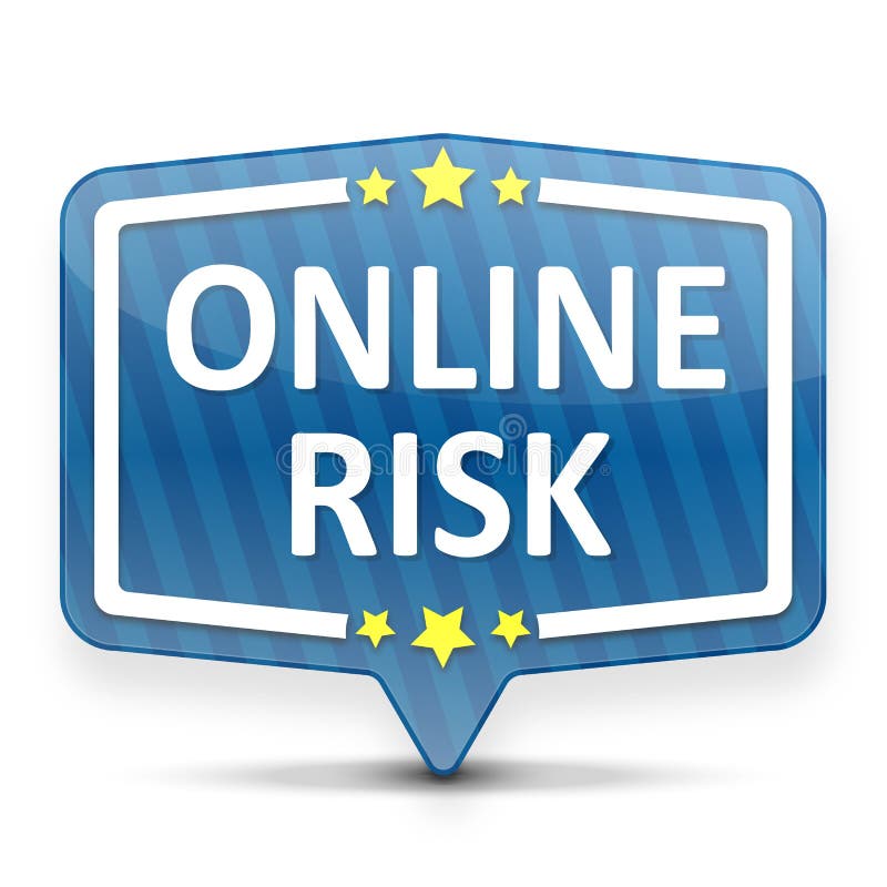 Online Risk Warning Sign Illustration on a White Background Stock ...