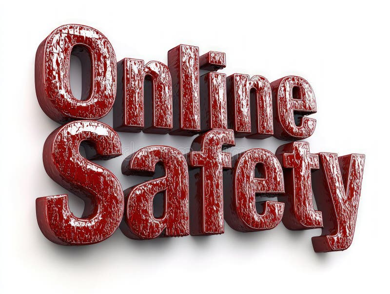 Online Safety 3d text stock photo. Image of words, important - 385105946