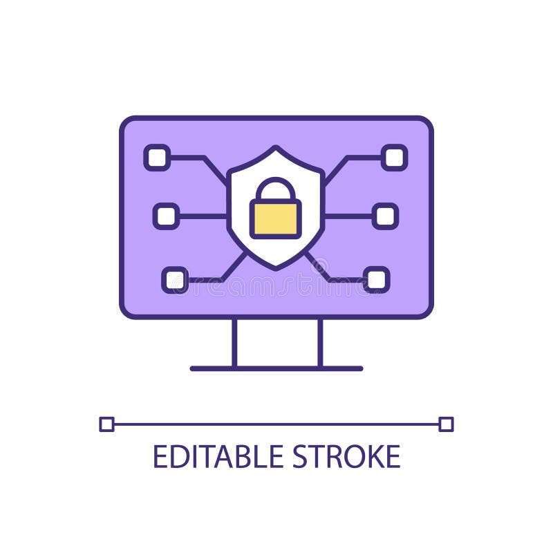 Online Safety RGB Color Icon Stock Vector - Illustration of education ...