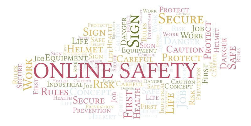 Online Safety word cloud. stock illustration. Illustration of poster ...