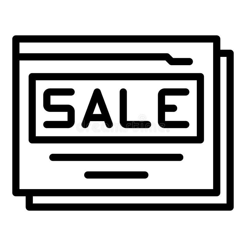 Online Sale Icon Outline Vector. Computer Store Stock Vector ...