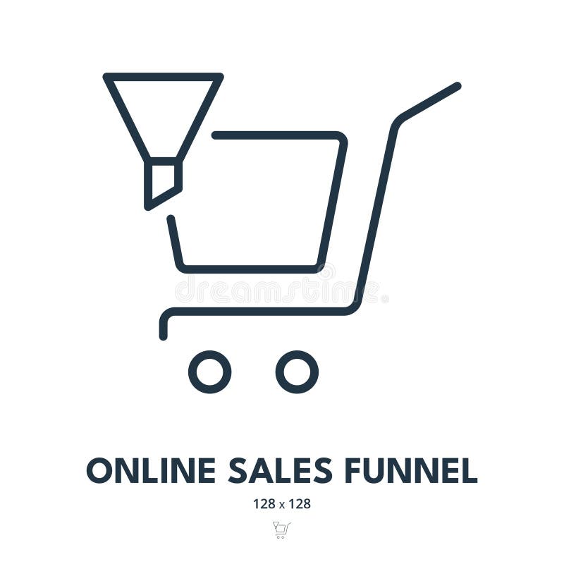 Online Sales Funnel Icon. Conversion, Store, Shopping. Editable Stroke ...