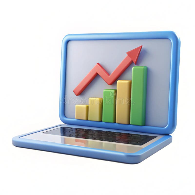 Online Marketing Growth 3D Icon Stock Illustration - Illustration of ...