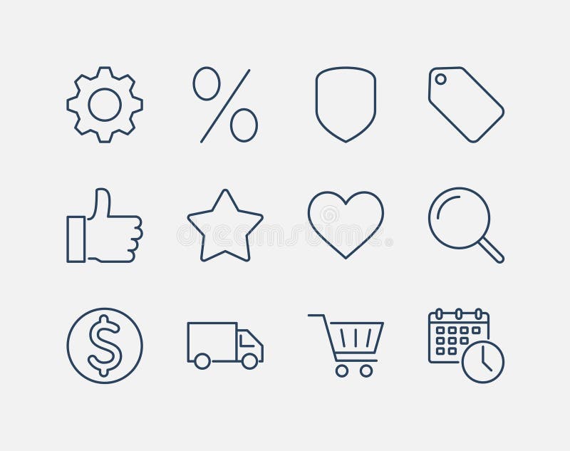 Online Sales Icon Set stock vector. Illustration of price - 343687757